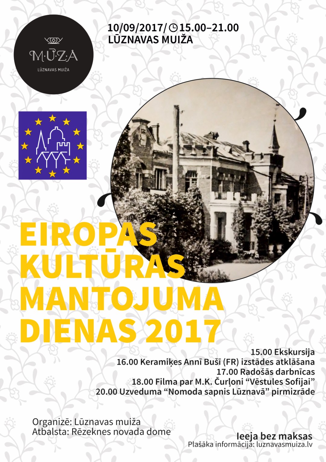 Lūznavas muižā notiks tradicionālās Eiropas kultūras mantojuma dienas ...